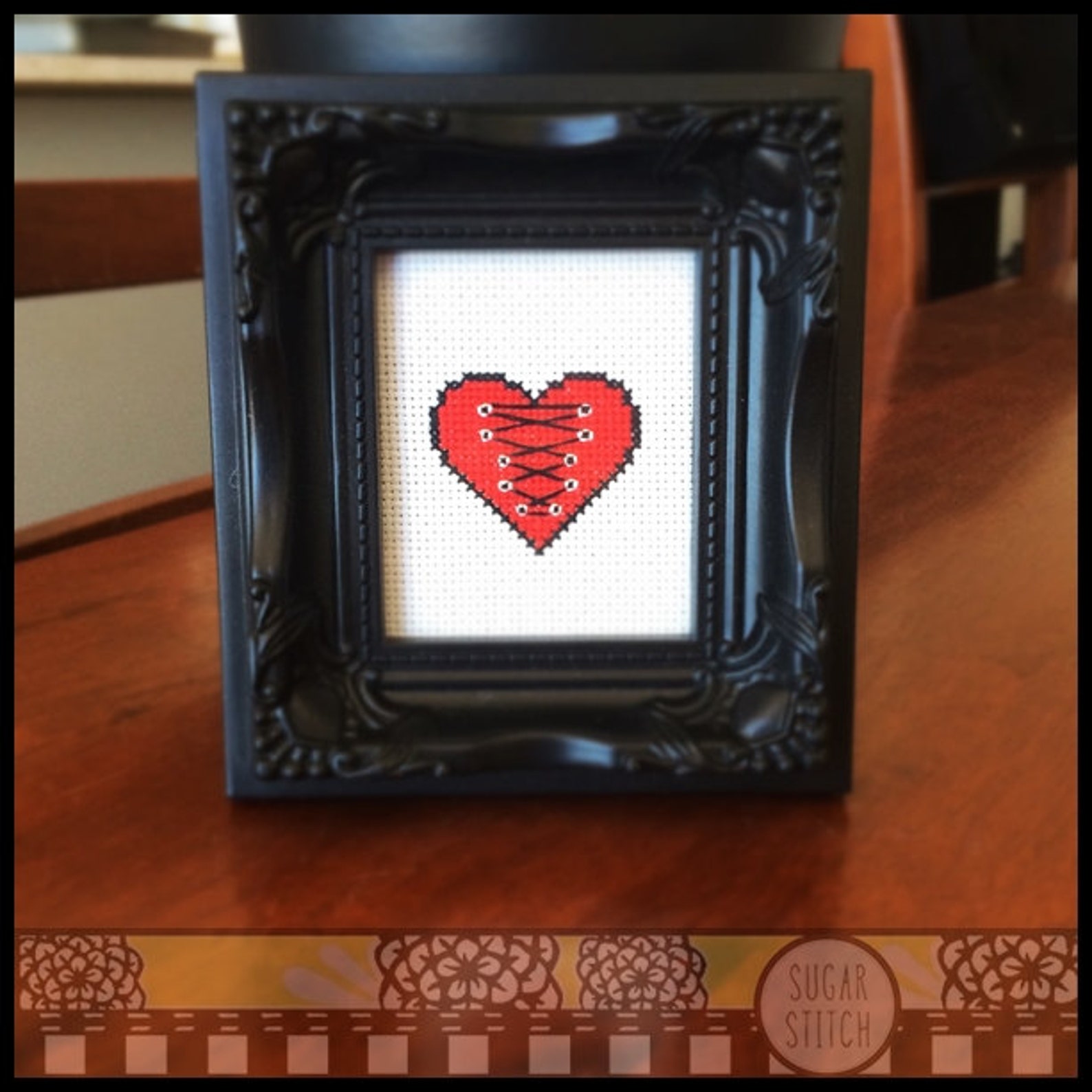 Corset Heart Printable Cross Stitch Pattern (PDF) - Immediate Download ...
