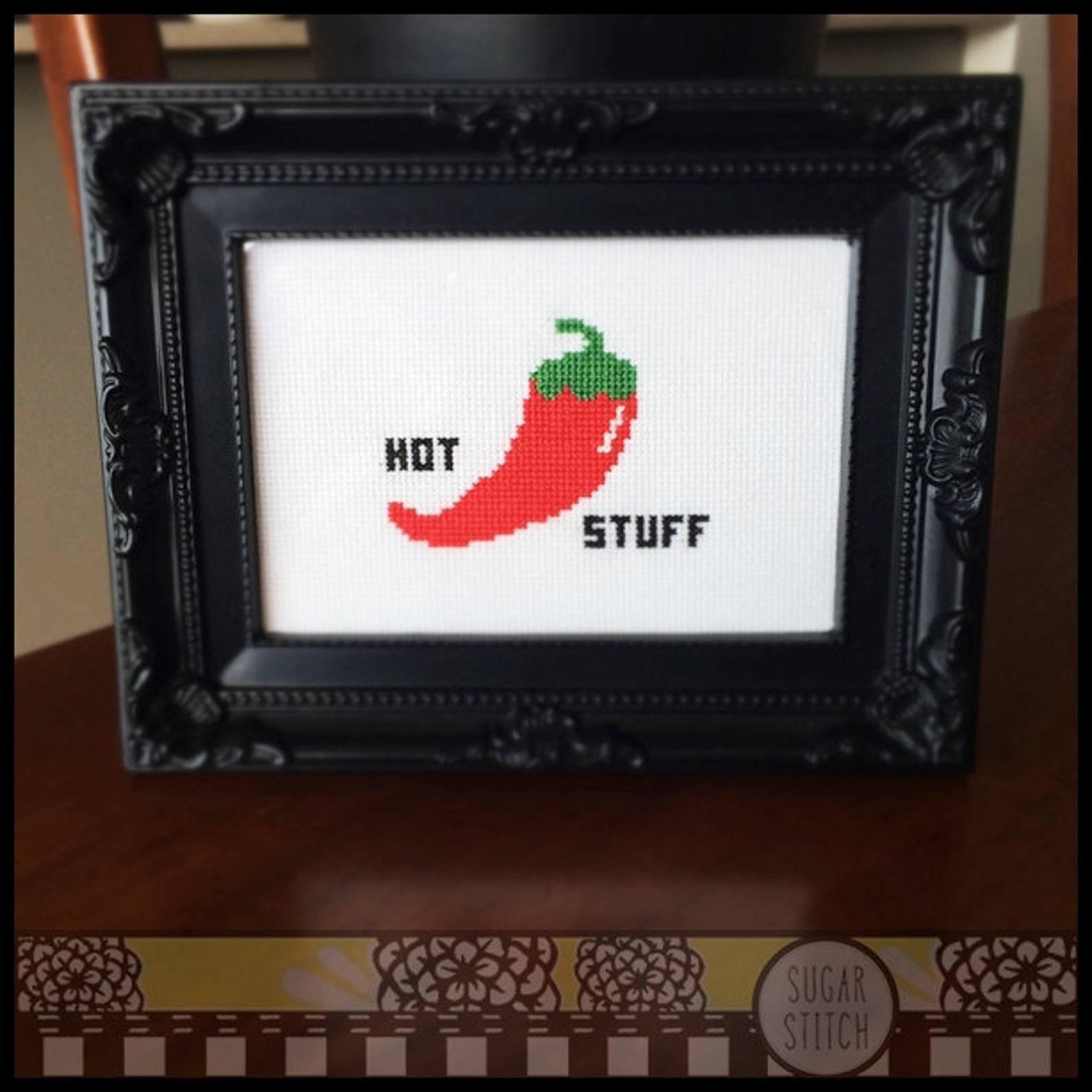 Hot Stuff Red Chili Pepper Cross Stitch Pattern ( Printable PDF ...