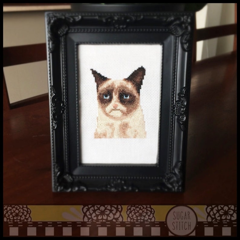Grumpy Cat Cross Stitch Pattern Printable PDF Immediate - Etsy
