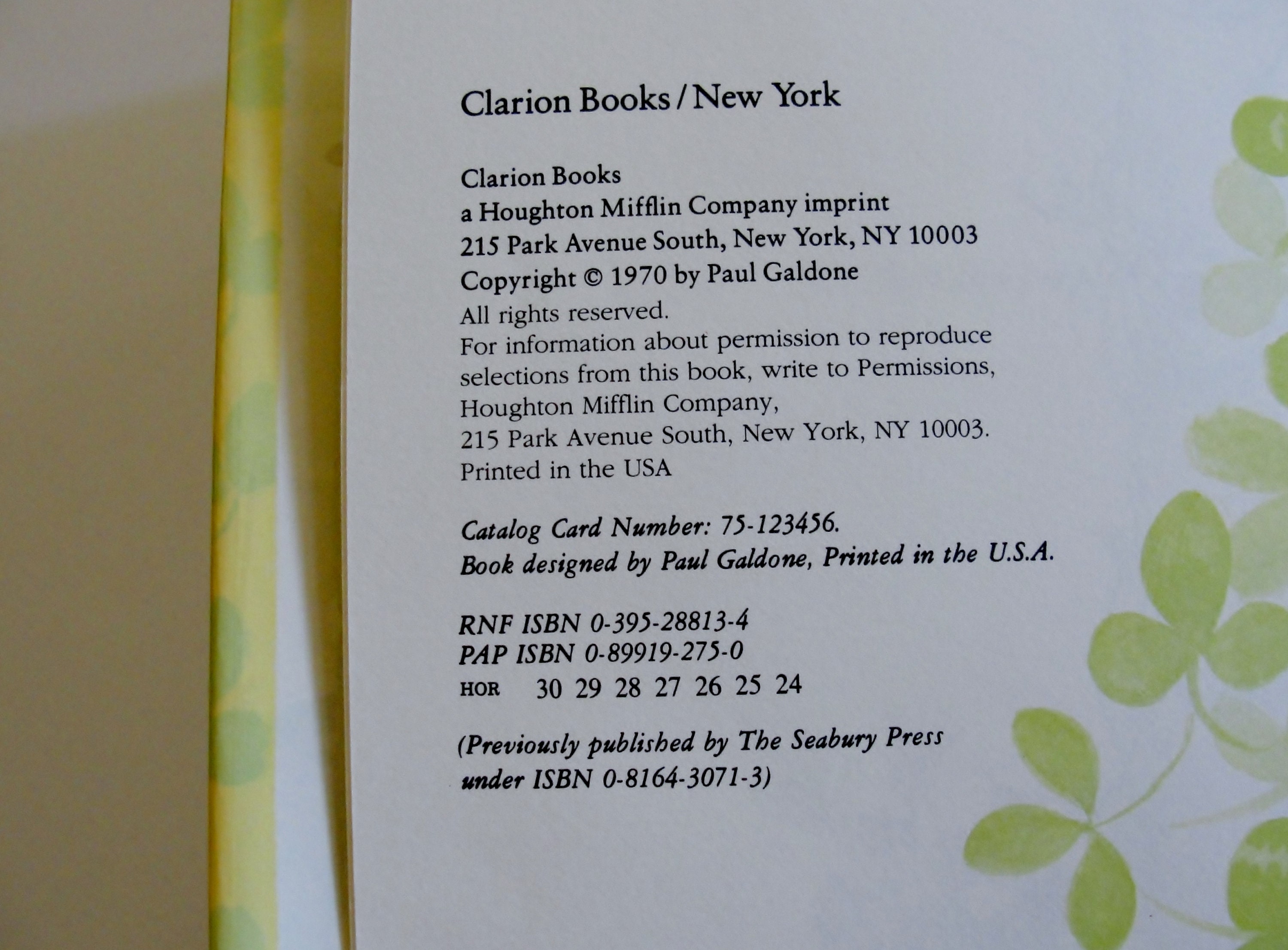 The Three Little Pigs Paul Galdone Clarion Books NY Copyright - Etsy