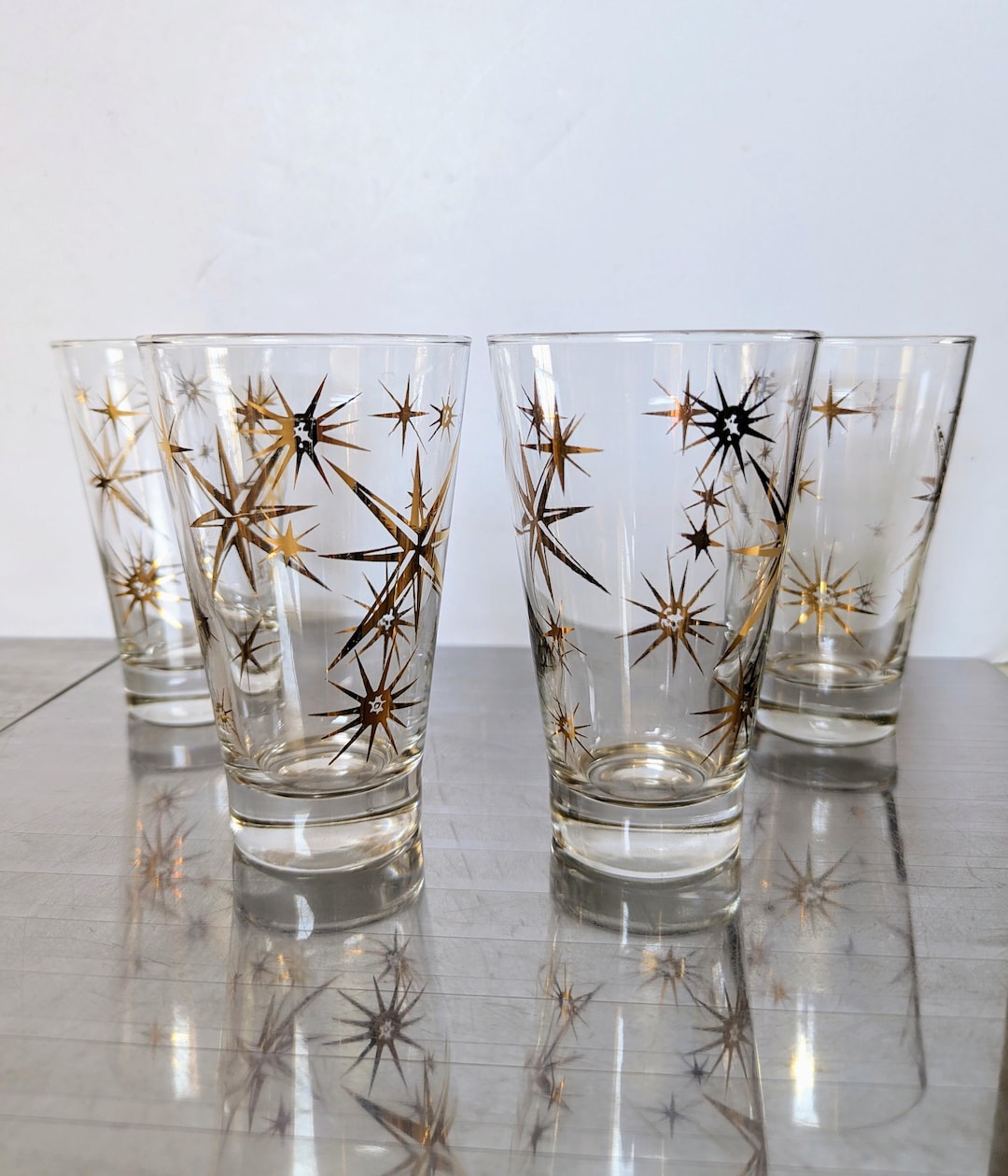 Starburst Glasses Retro Classic Mid Century Barware Hollywood Regency ...
