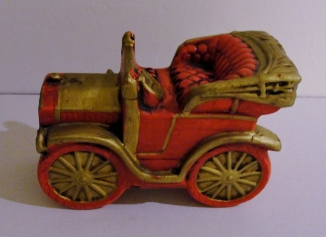 Chalk Ware Vintage Red Jalopy Car Coin Bank - Etsy Singapore