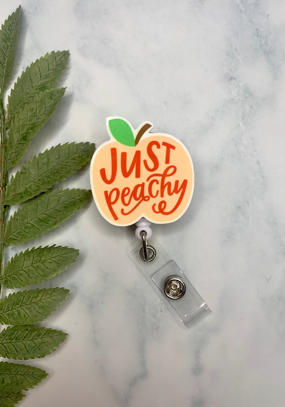 Just Peachy Peach Badge Reel Id Holder, Interchangeable Badge Topper ...