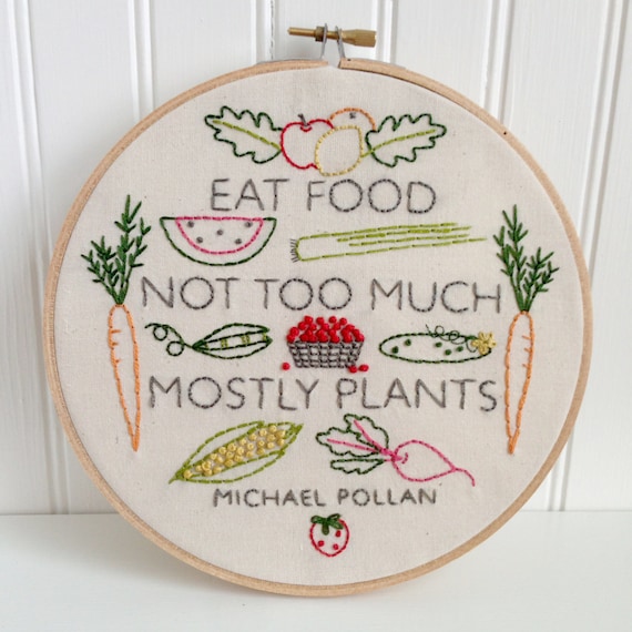 Eat Food Embroidery Pattern | Etsy