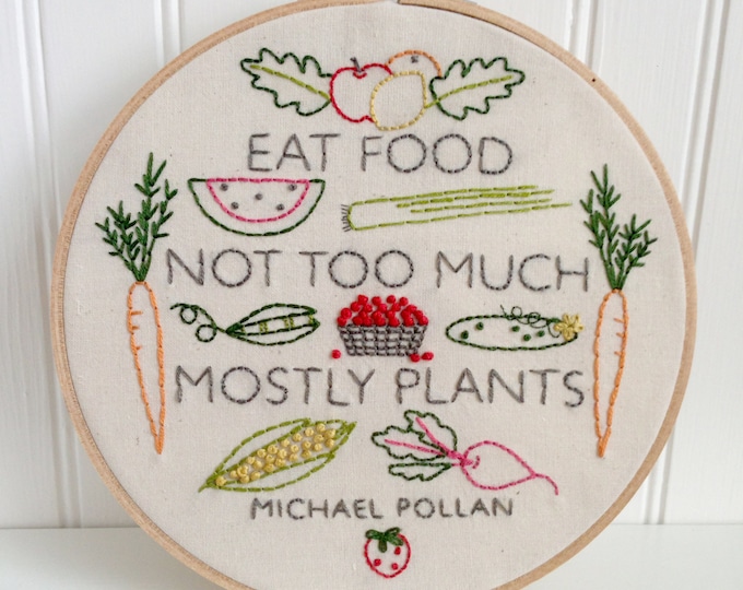 Eat Food Embroidery Pattern - Etsy