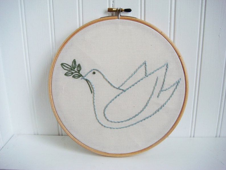 Peace Dove Hand Embroidery Pattern - Etsy