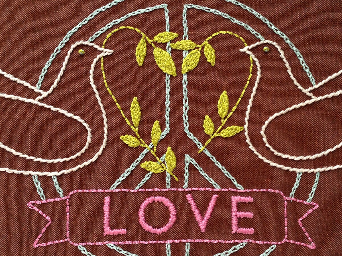 Peace and Love Hand Embroidery Pattern - Etsy