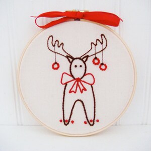 Christmas Reindeer Hand Embroidery Pattern - Etsy