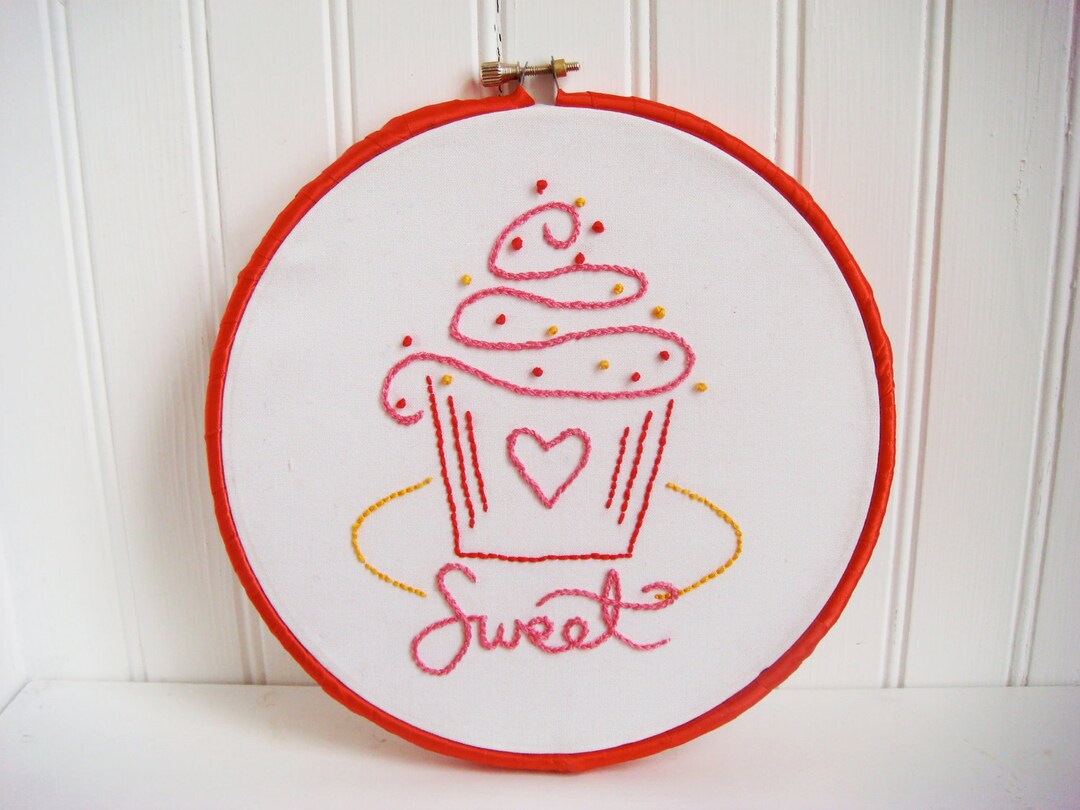 Sweet Cupcake Hand Embroidery Pattern - Etsy