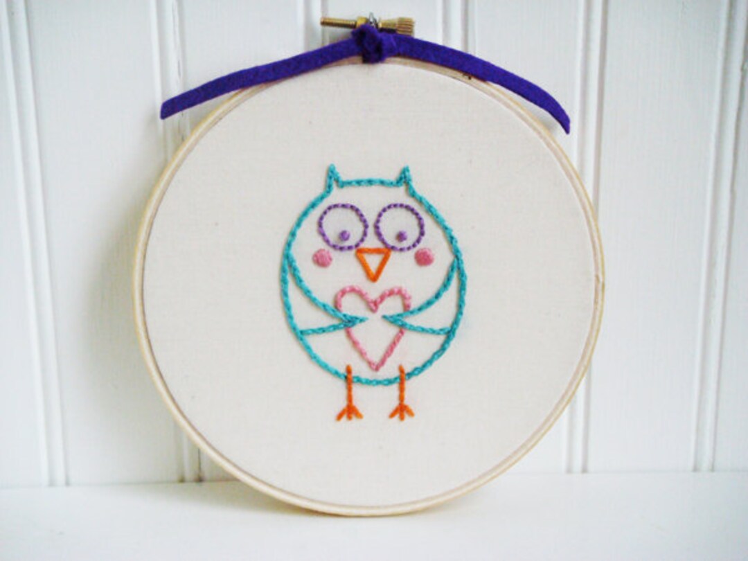 Owl Love Hand Embroidery Pattern - Etsy