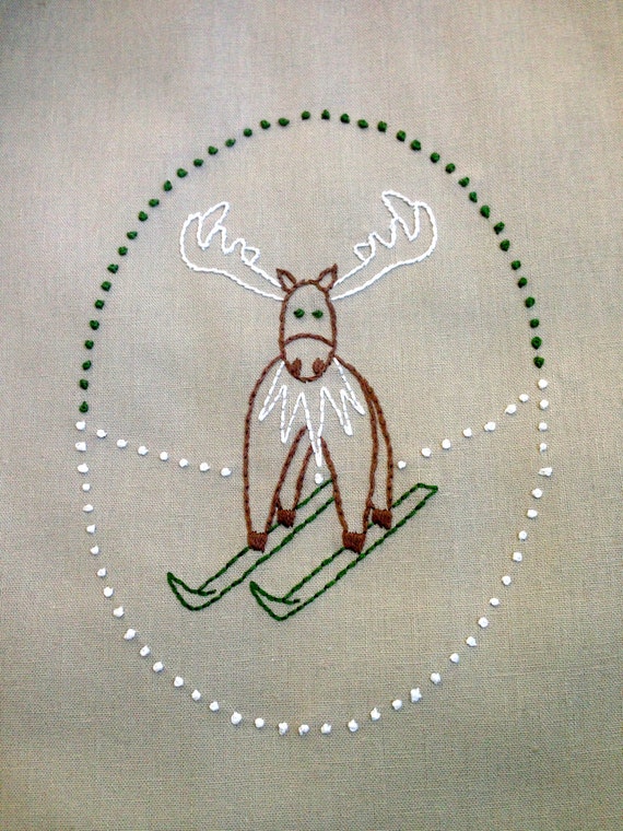 Winter Moose Hand Embroidery Pattern | Etsy