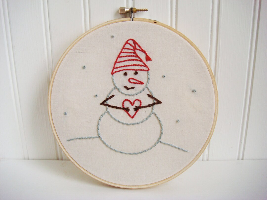 Snowman Hand Embroidery Pattern - Etsy