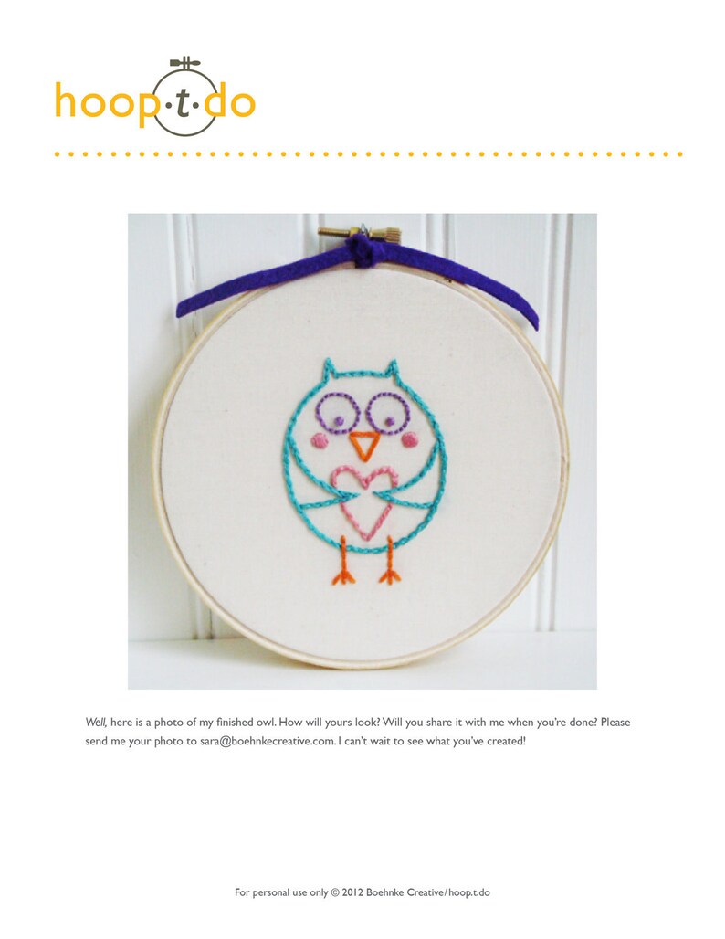 Owl Love Hand Embroidery Pattern - Etsy