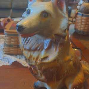Rare Vintage Carnival Chalkware Collie Dog 12 Inches Tall - Etsy