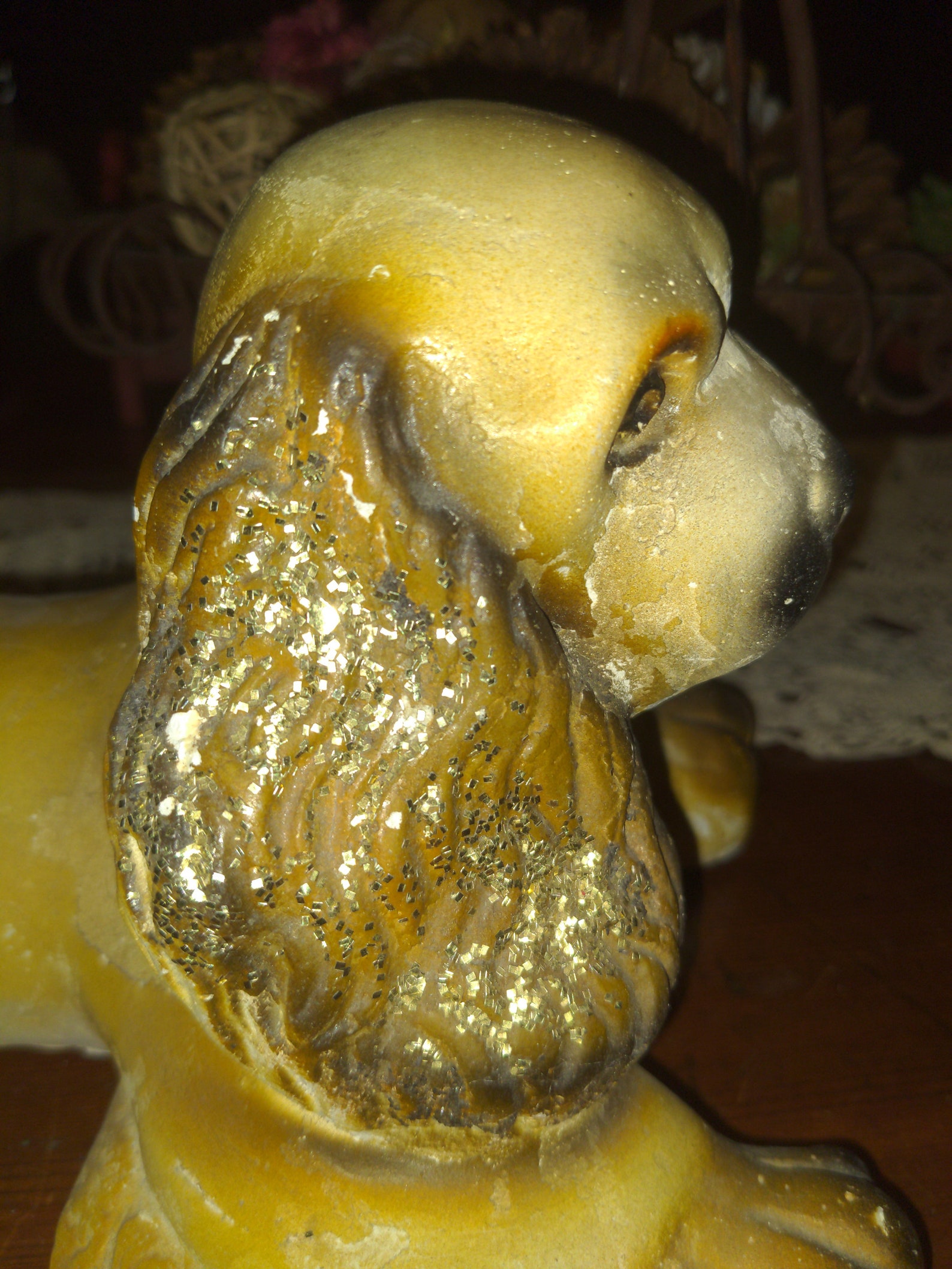 Vintage Chalkware Cocker Spaniel Dog Glitter Ears Bank Rare - Etsy