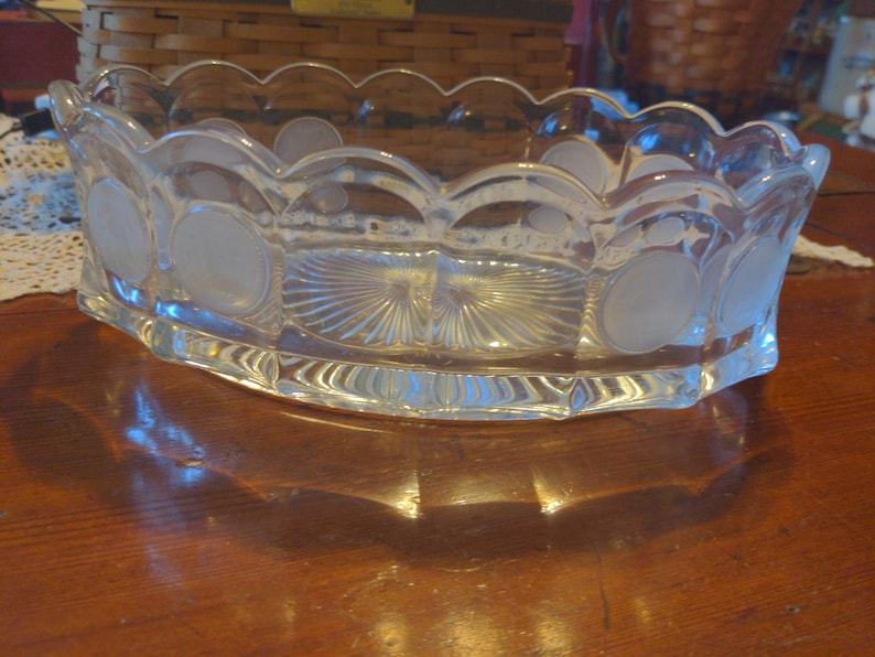 Vintage Fostoria Coin Glass Oval Bowl Beautiful - Etsy