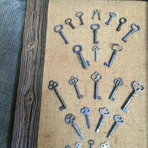 Antique/vintage Key Display With Rustic Wood Frame Rare - Etsy