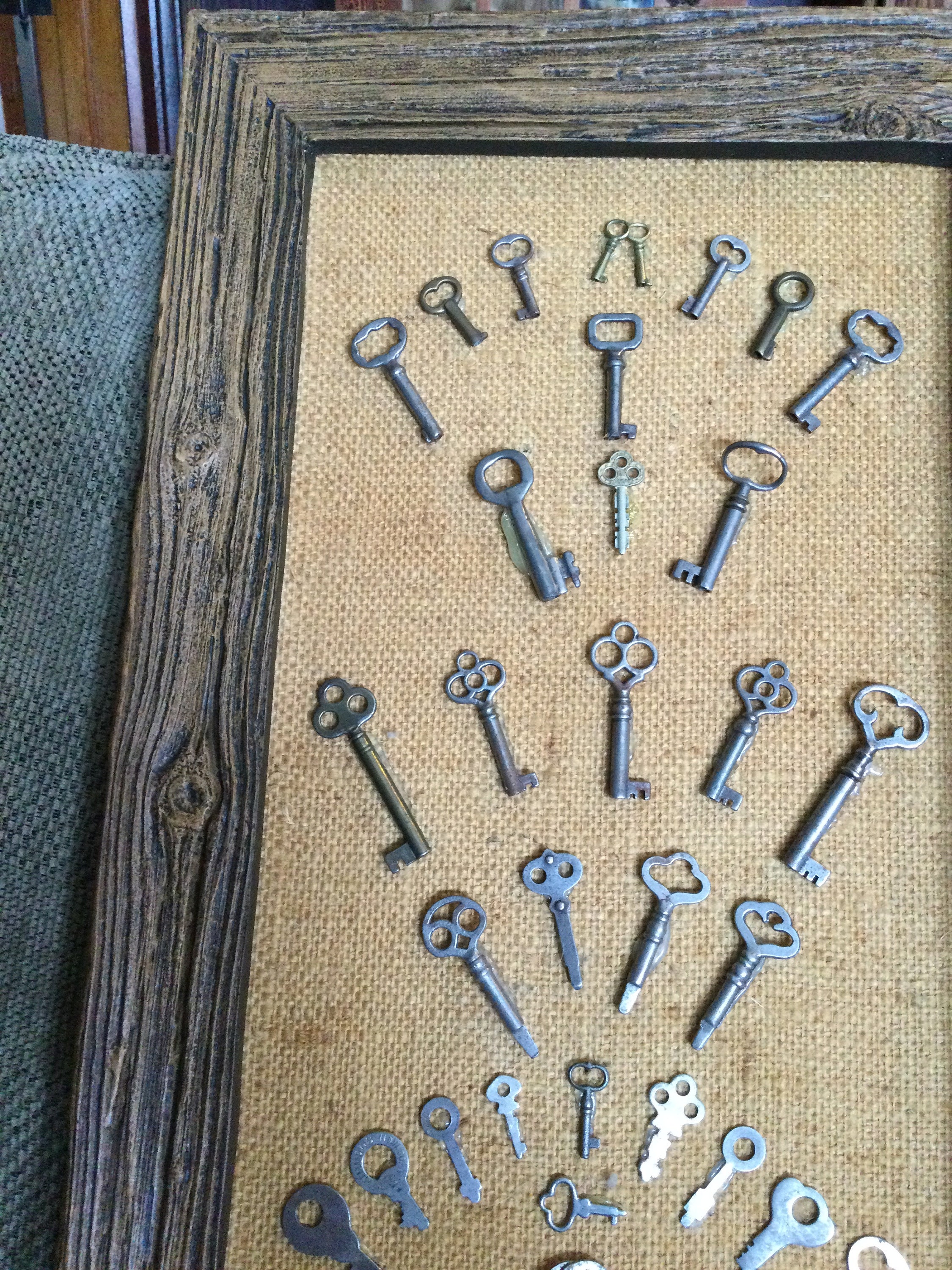 Antique/vintage Key Display With Rustic Wood Frame Rare - Etsy UK