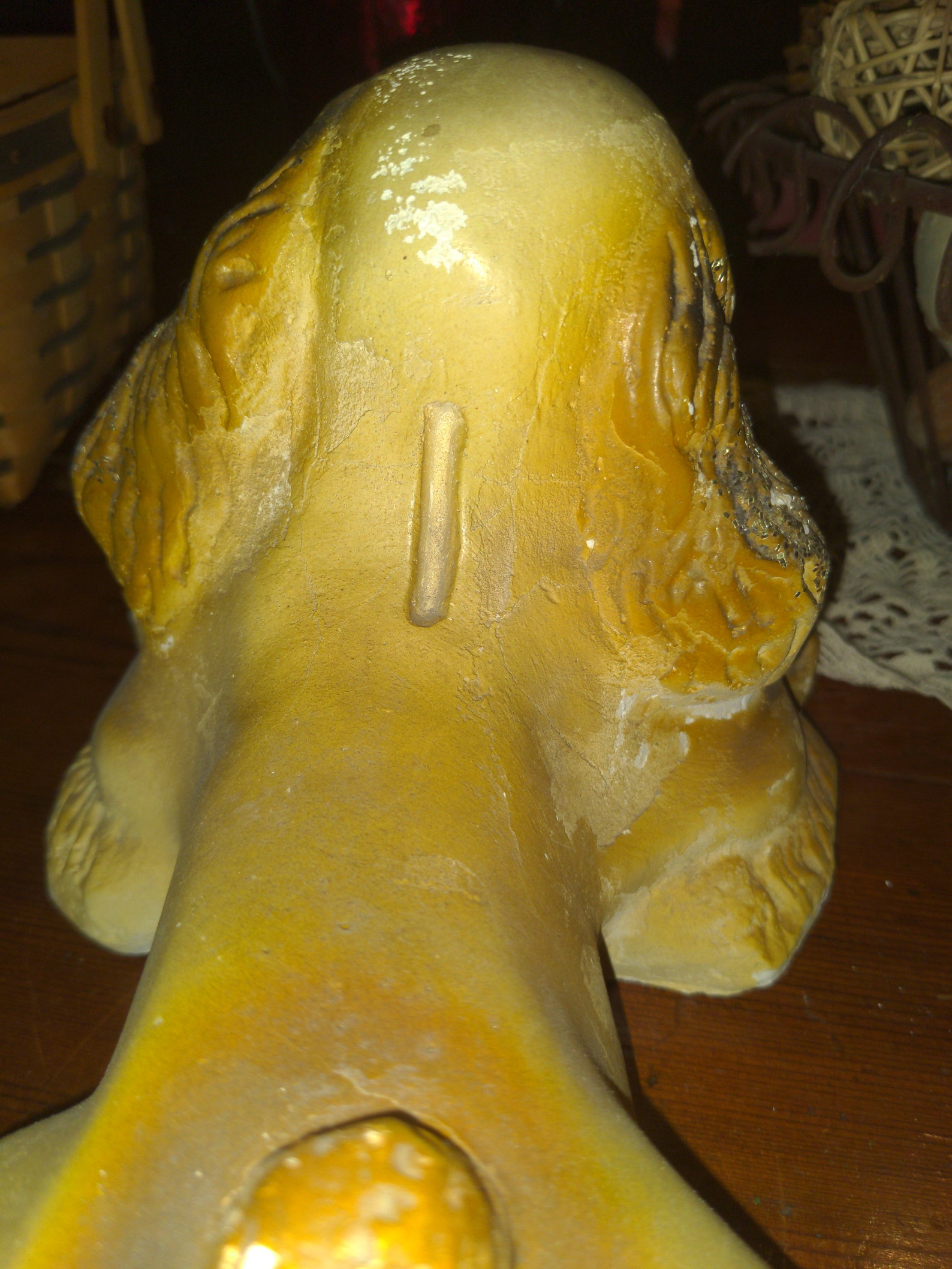 Vintage Chalkware Cocker Spaniel Dog Glitter Ears Bank Rare - Etsy