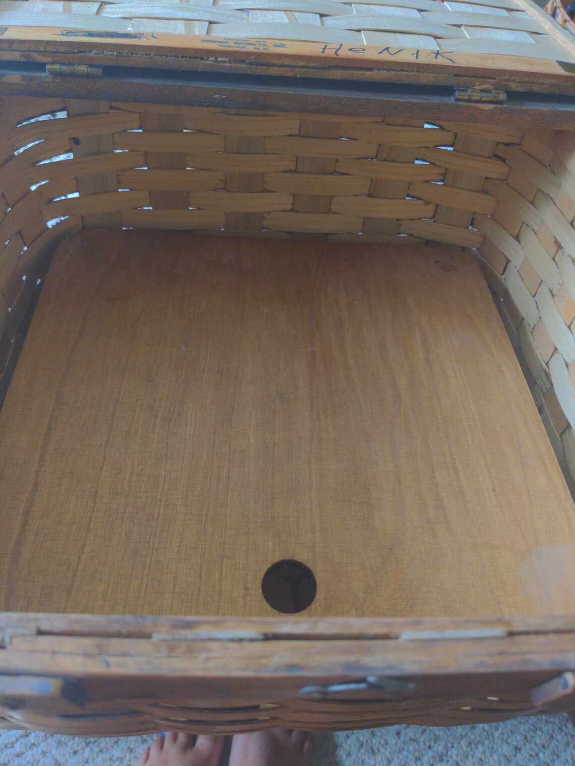 Vintage Rindge Basket Square Woven Picnic Basket Farmhouse Decor ...