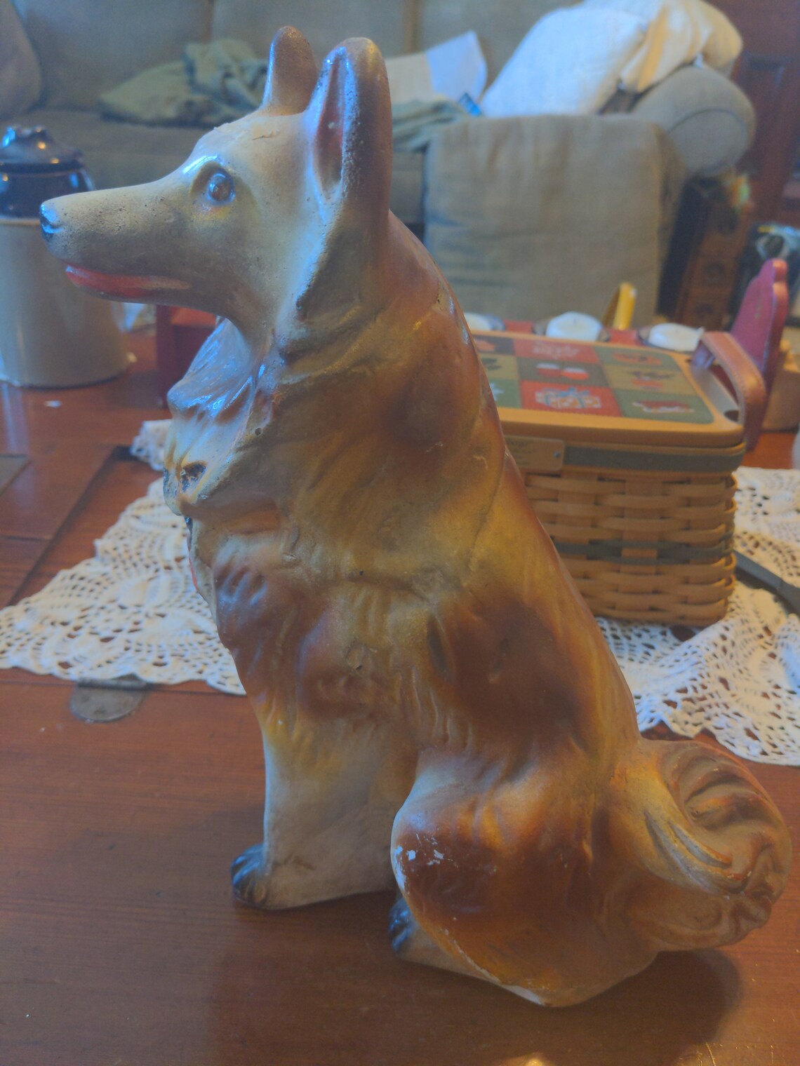 Rare Vintage Carnival Chalkware Collie Dog 12 Inches Tall - Etsy