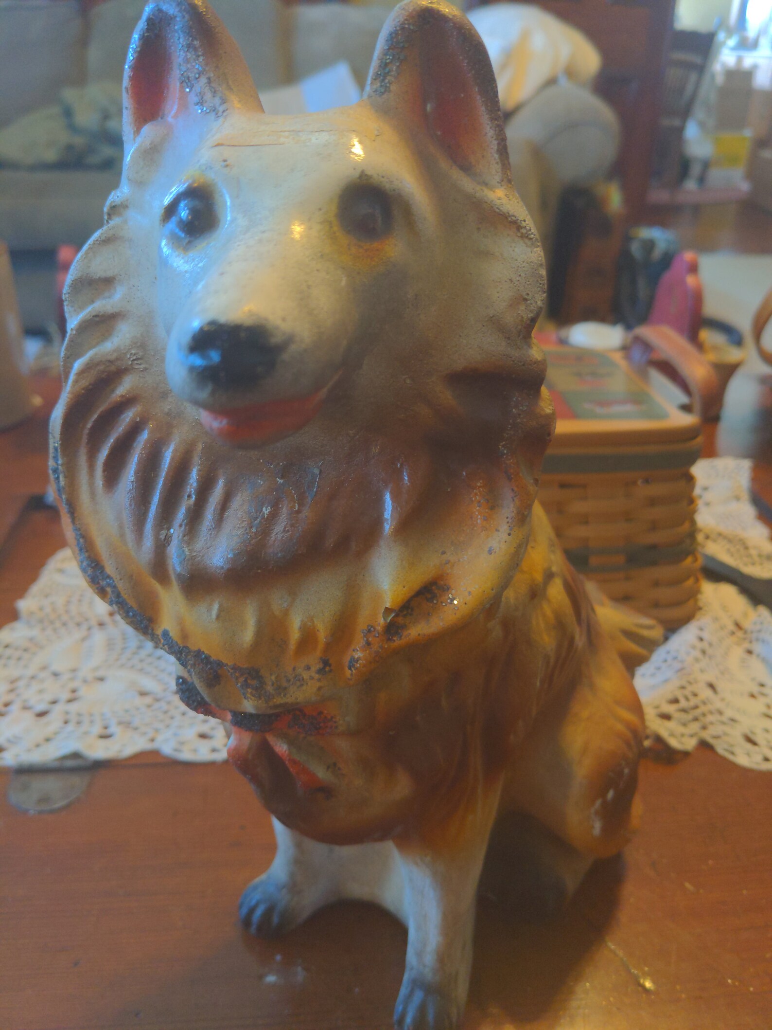 Rare Vintage Carnival Chalkware Collie Dog 12 Inches Tall - Etsy