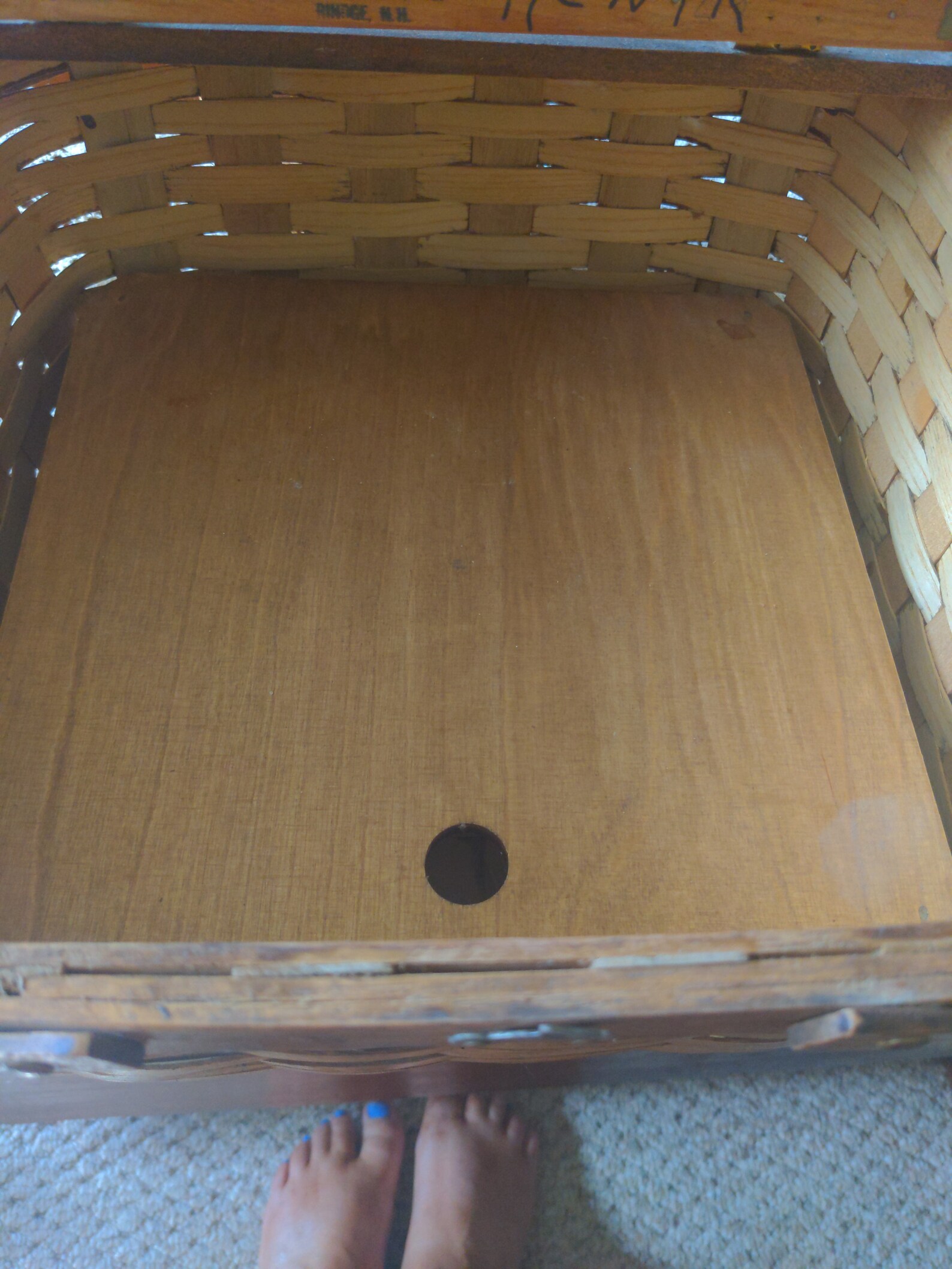 Vintage Rindge Basket Square Woven Picnic Basket Farmhouse Decor ...