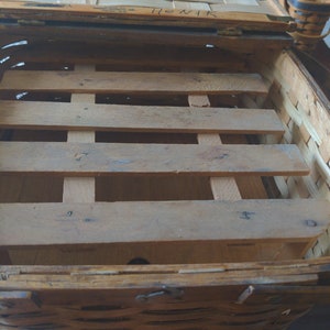 Vintage Rindge Basket Square Woven Picnic Basket Farmhouse Decor ...