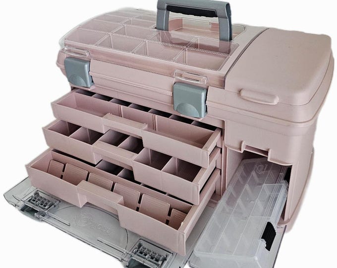 Deluxe Pink Sewing and Craft Toolbox Organizer – Craft Supply Storage ...