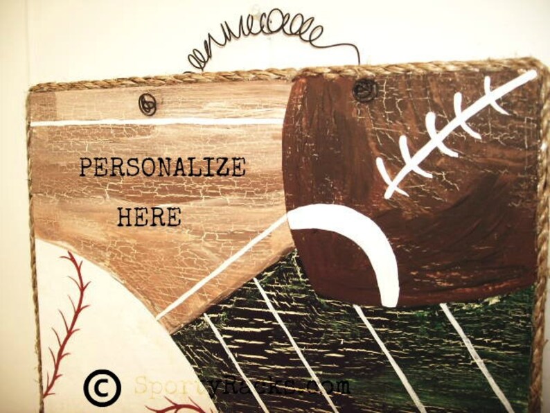 Sports Sign Combination Sport Theme Football Baseball Sign - Etsy