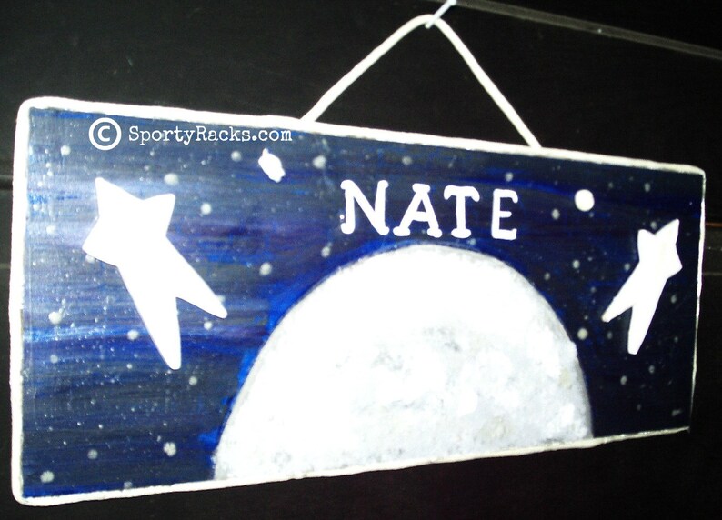 Moon Stars Outerspace Sign Kids Space Theme Room Decor Galaxy | Etsy