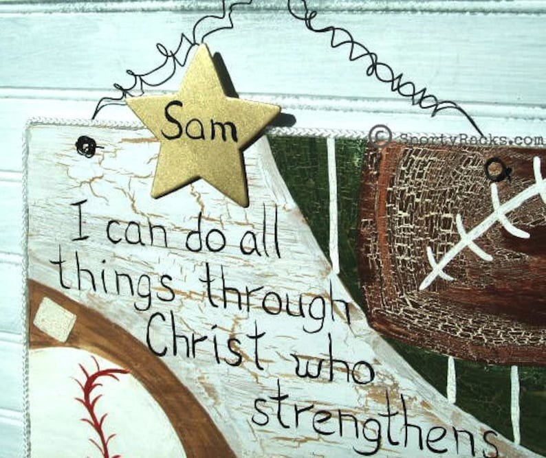 Sports Sign Athlete Baseball Football Scripture Bible Verse - Etsy