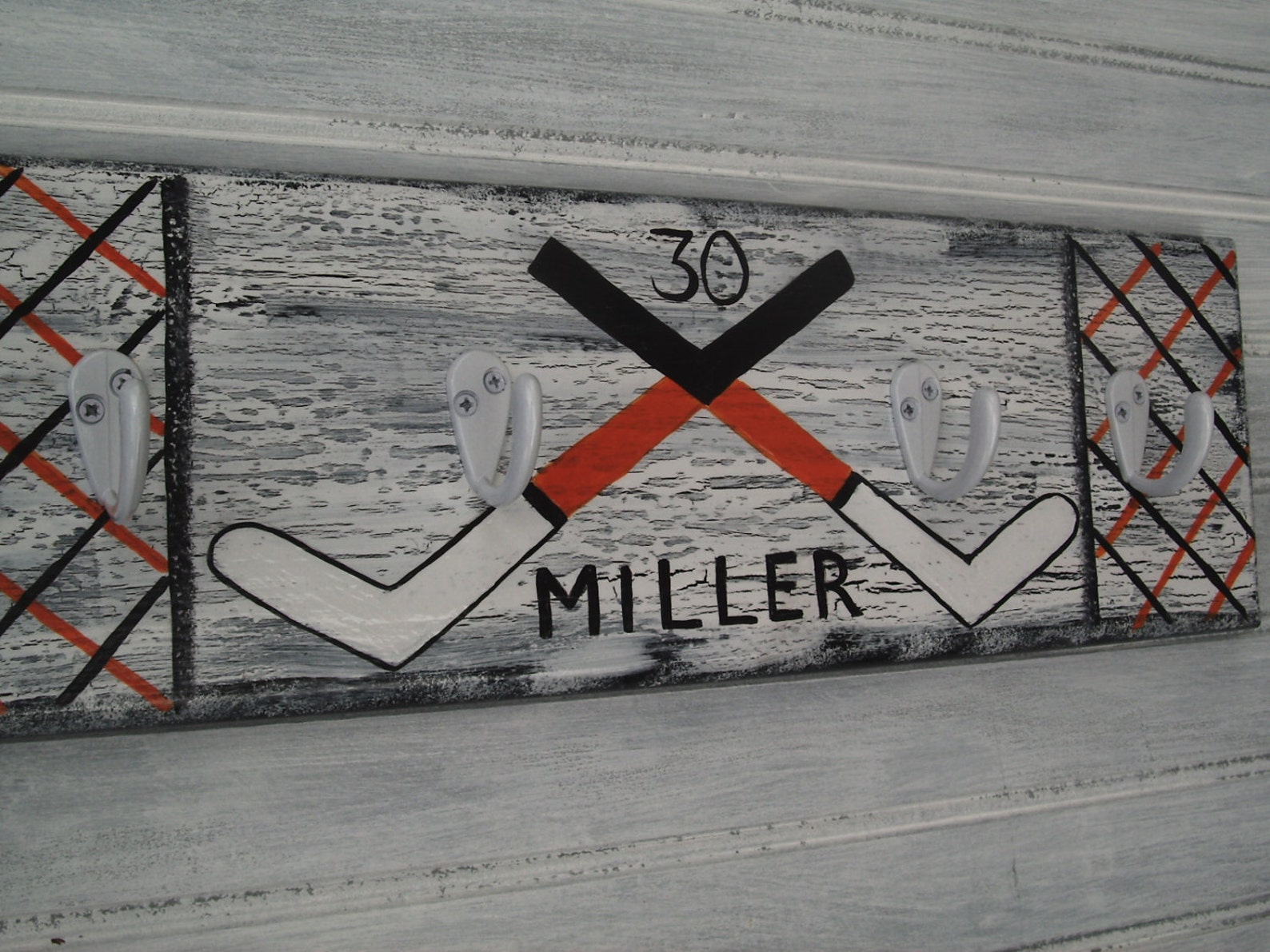 Ice Hockey Player Sport Sign Wall Rack Hanger Organizer | Etsy