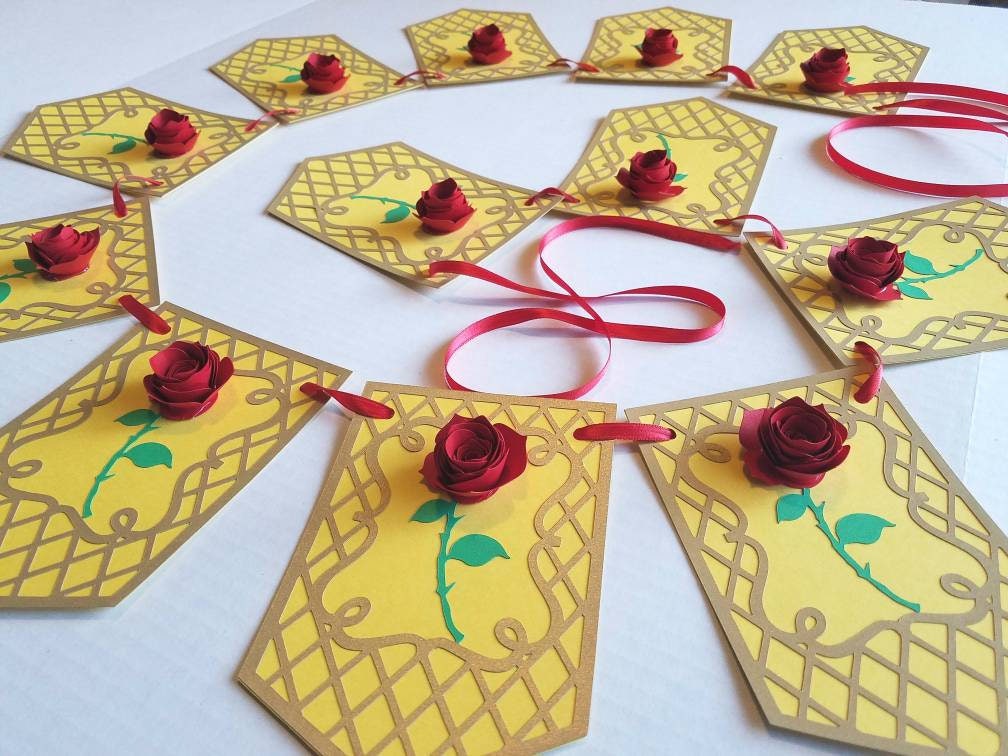 Enchanted Rose Banner, Beauty Banner, Beauty Party, Enchanted Party ...