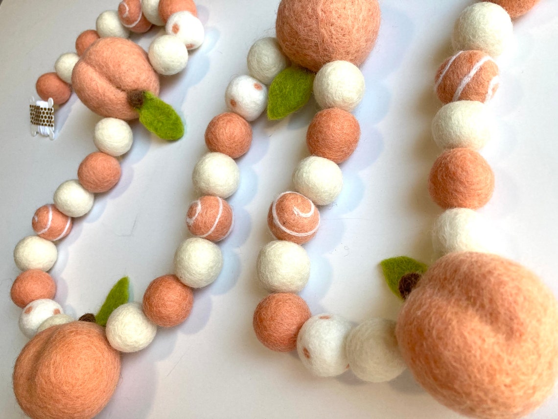 Felt Peach Garland Sweet as a Peach Decoration One Sweet | Etsy