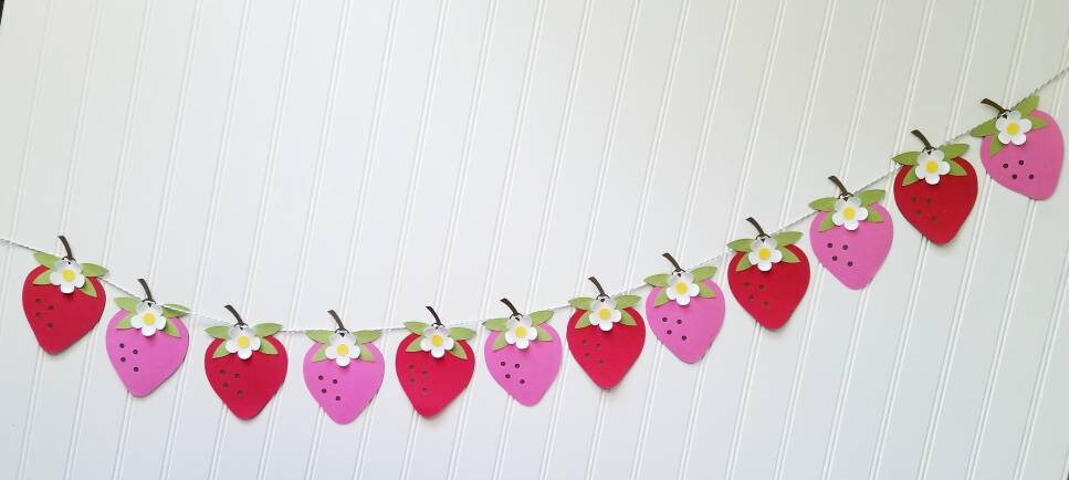 Strawberry Party Strawberry Decorations Strawberry Banner - Etsy