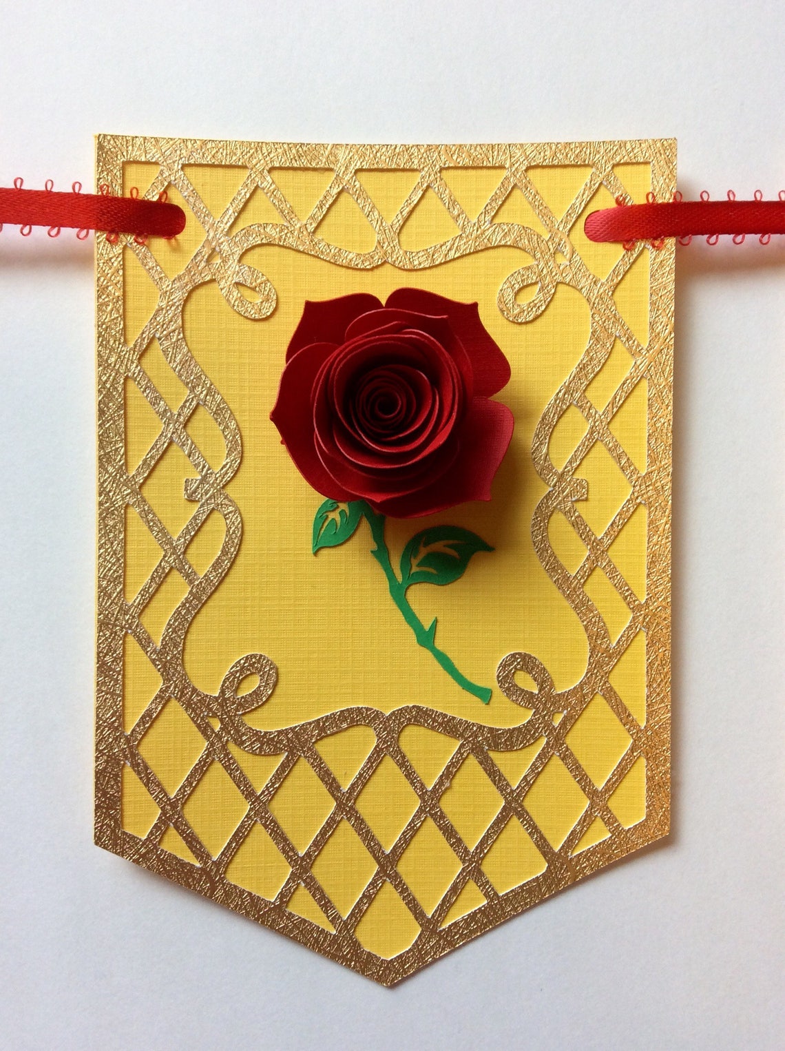 Enchanted Rose Banner Beauty Banner Beauty Party Enchanted | Etsy