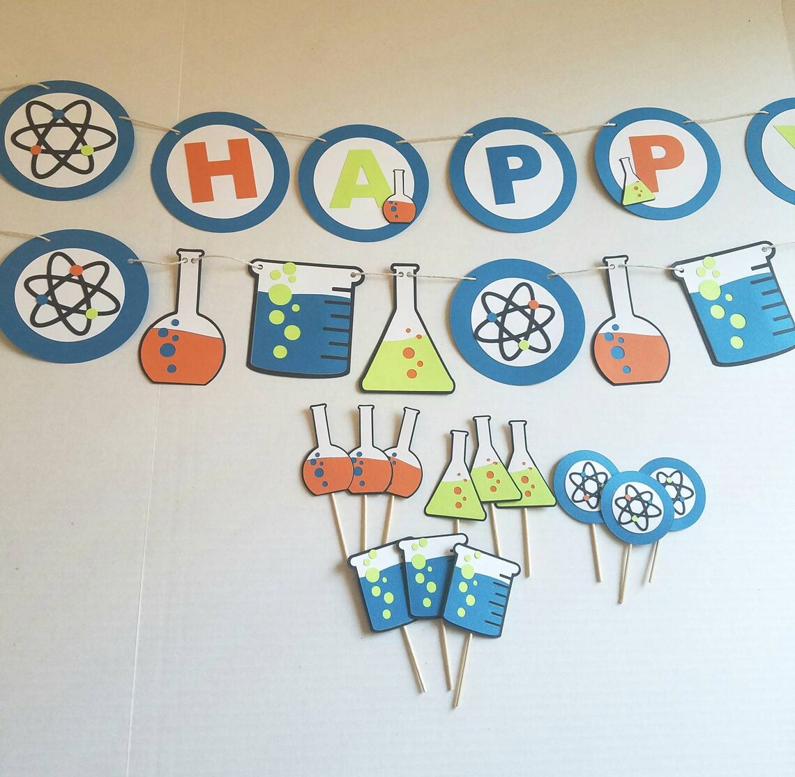 Science Banner Cupcake Toppers Chemistry Party Science - Etsy