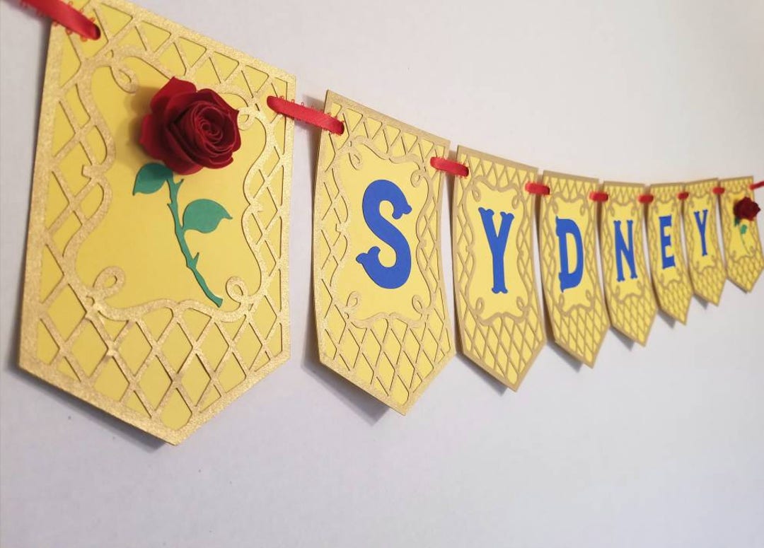 Enchanted Rose Banner, Beauty Banner, Beauty Party, Enchanted Party ...