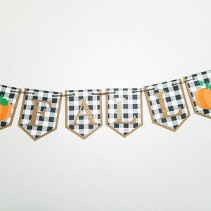 Fall Banner, Pumpkin Banner, Plaid Fall Banner, Plaid Fall Decor ...