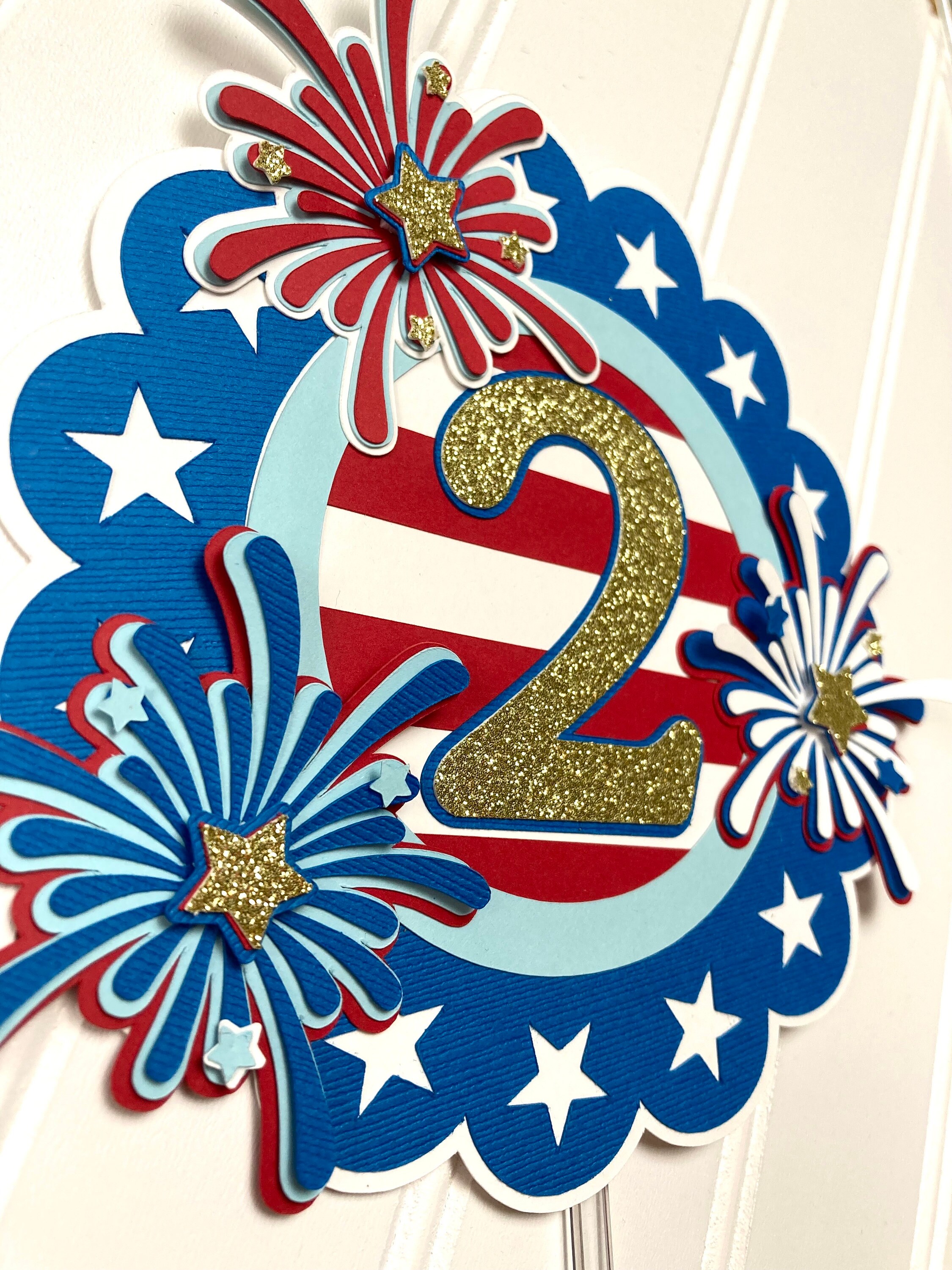 Fireworks Banner and Cake Topper, Fourth of July Party Decoration ...