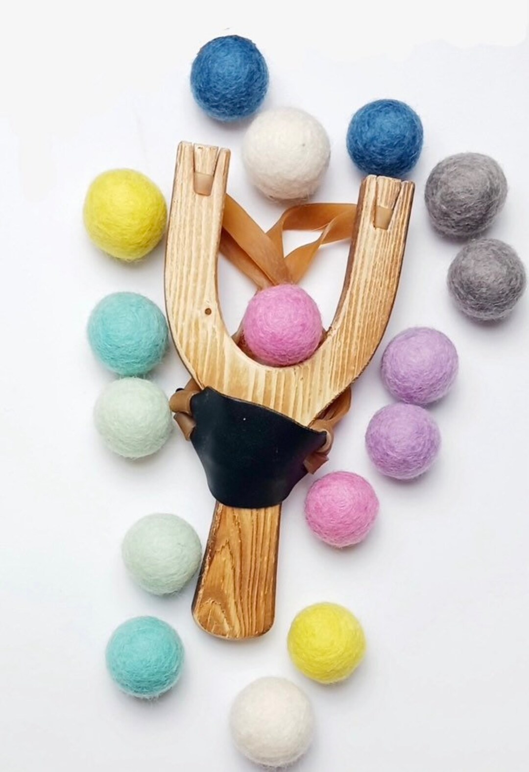 Toy Slingshot and Soft Felt Balls, Family Night Fun, Kids Games, Easter ...