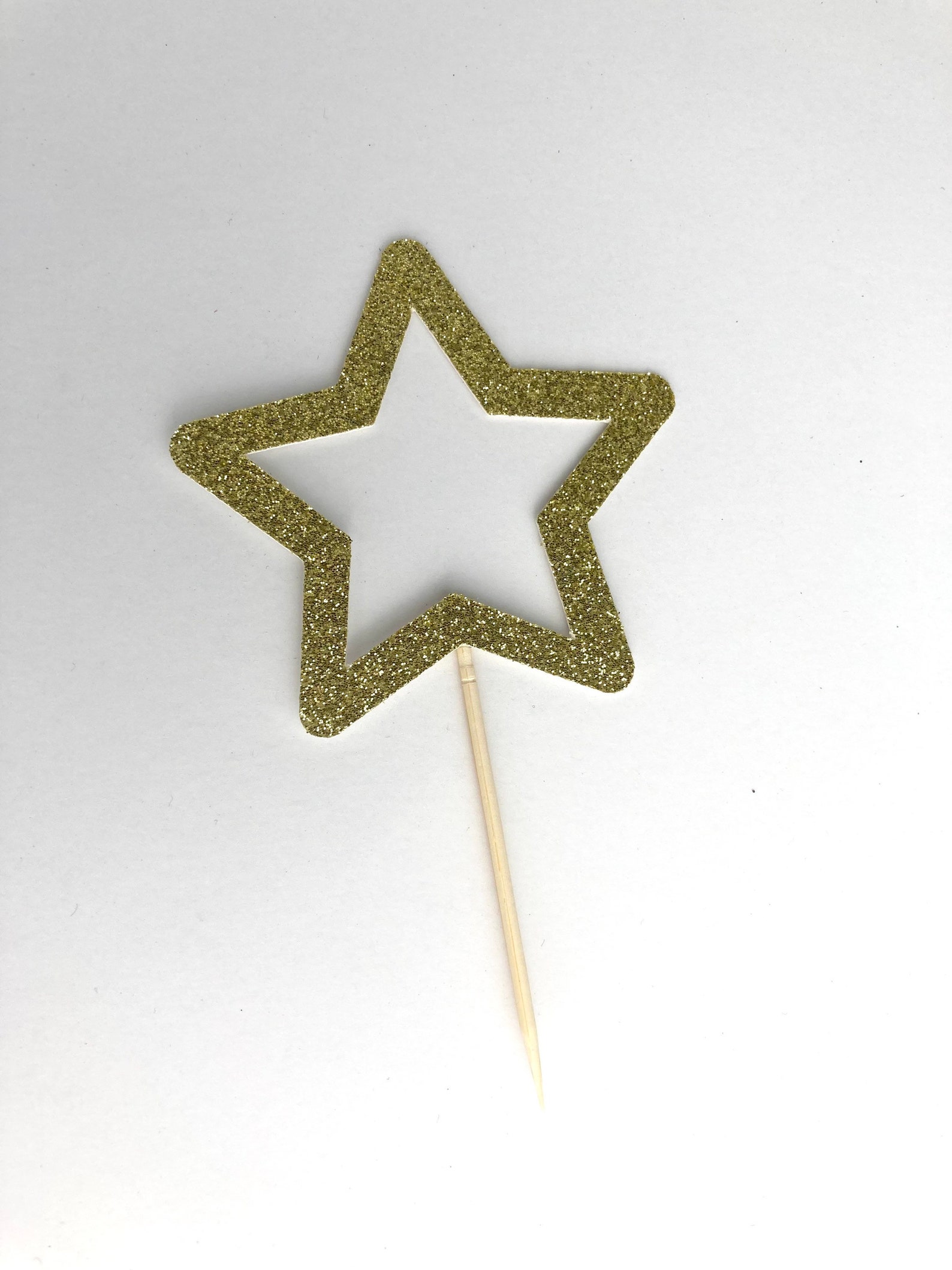 Gold Star Cupcake Toppers Star Birthday Simple Cupcake - Etsy