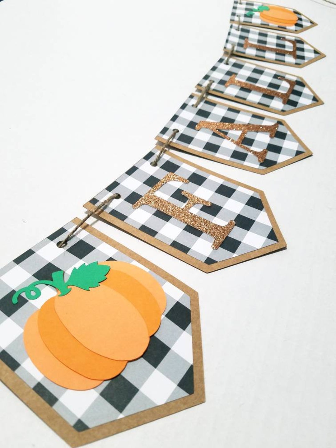 Fall Banner, Pumpkin Banner, Plaid Fall Banner, Plaid Fall Decor ...