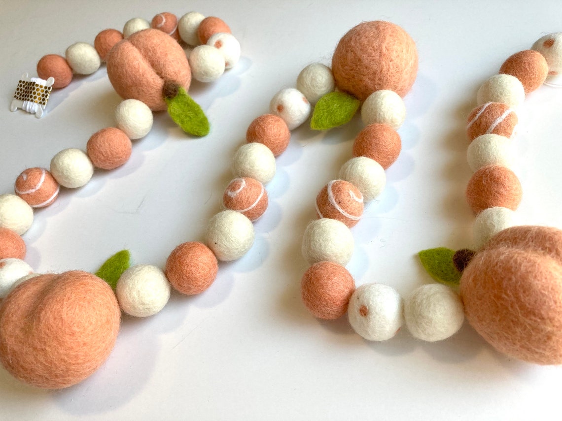 Felt Peach Garland Sweet as a Peach Decoration One Sweet | Etsy