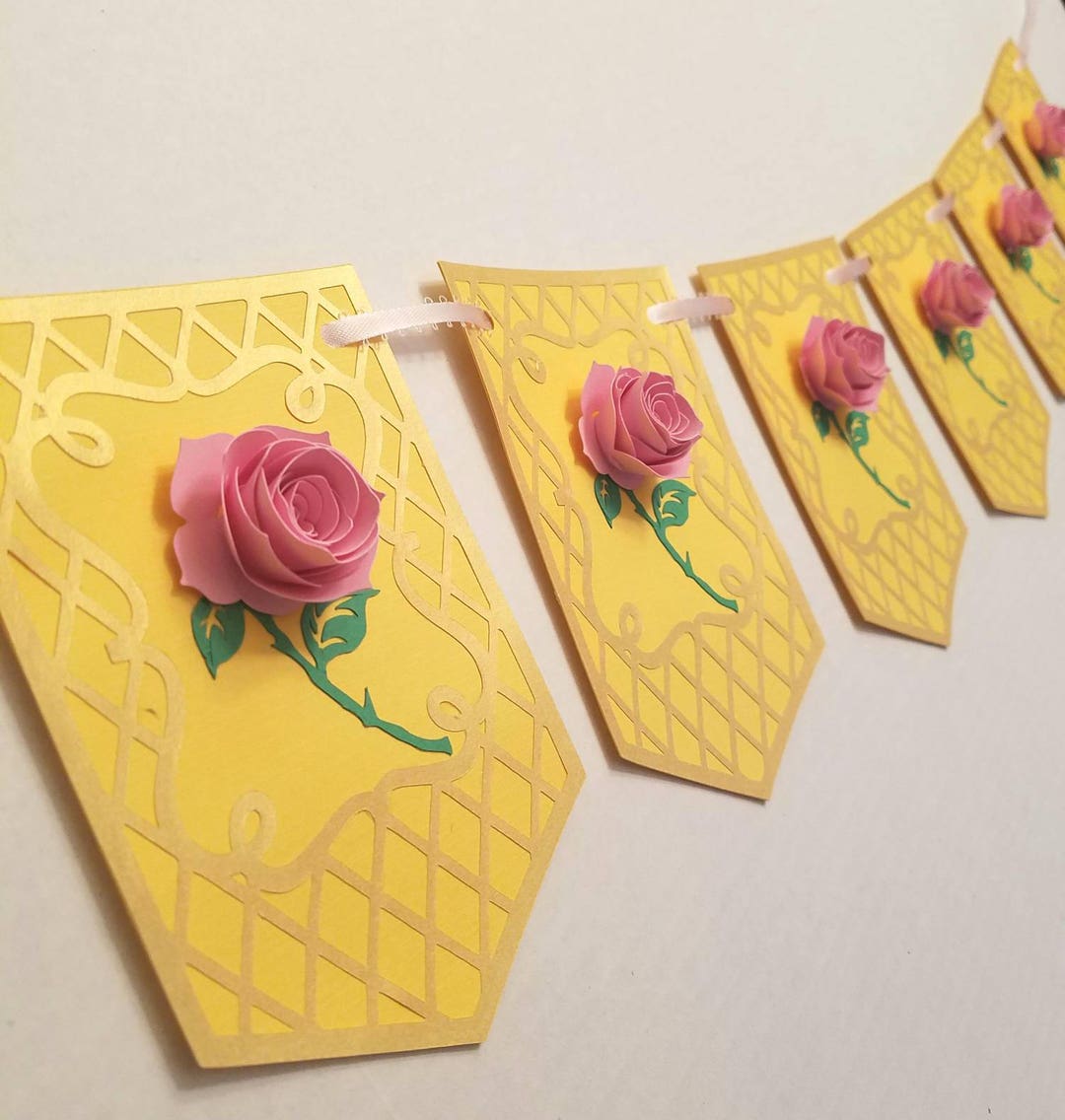 Enchanted Rose Banner, Beauty Banner, Beauty Party, Enchanted Party ...