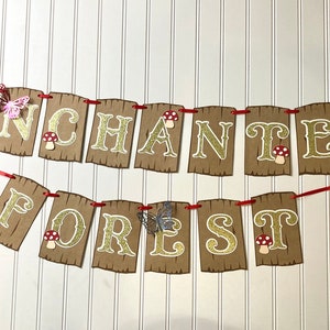 Mushroom Gnome Woodland Party Banner, Highchair Banner, First Birthday ...