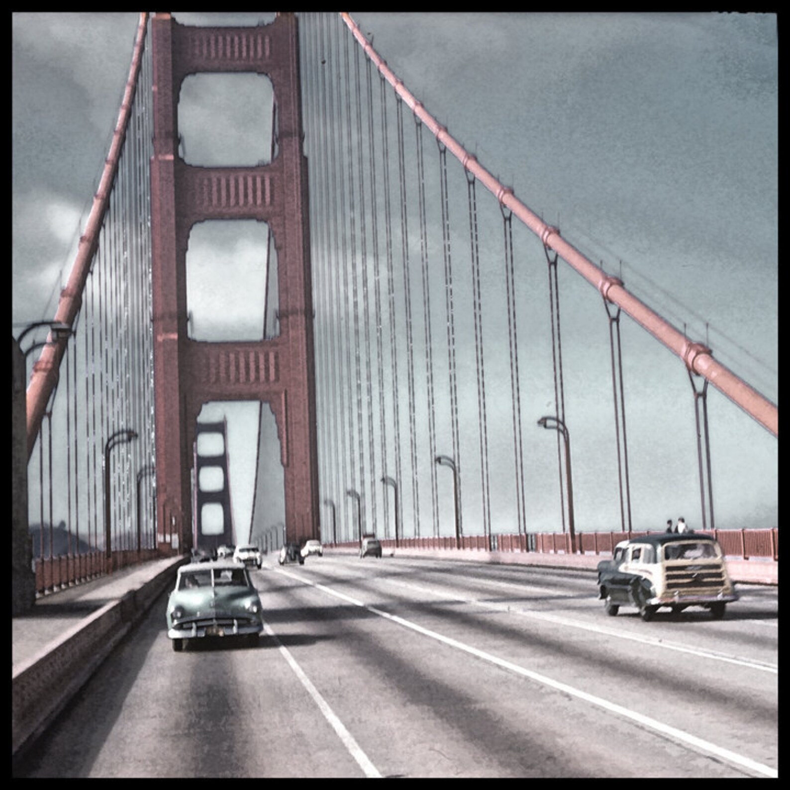Vintage Photo: Crossing the Golden Gate Bridge in the 1950's - Etsy