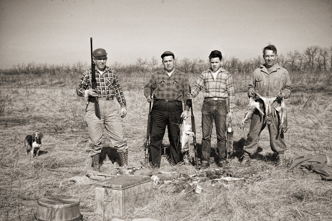 Rabbit Hunters 1950s Beagles Guns Original Image History Hunting Art ...