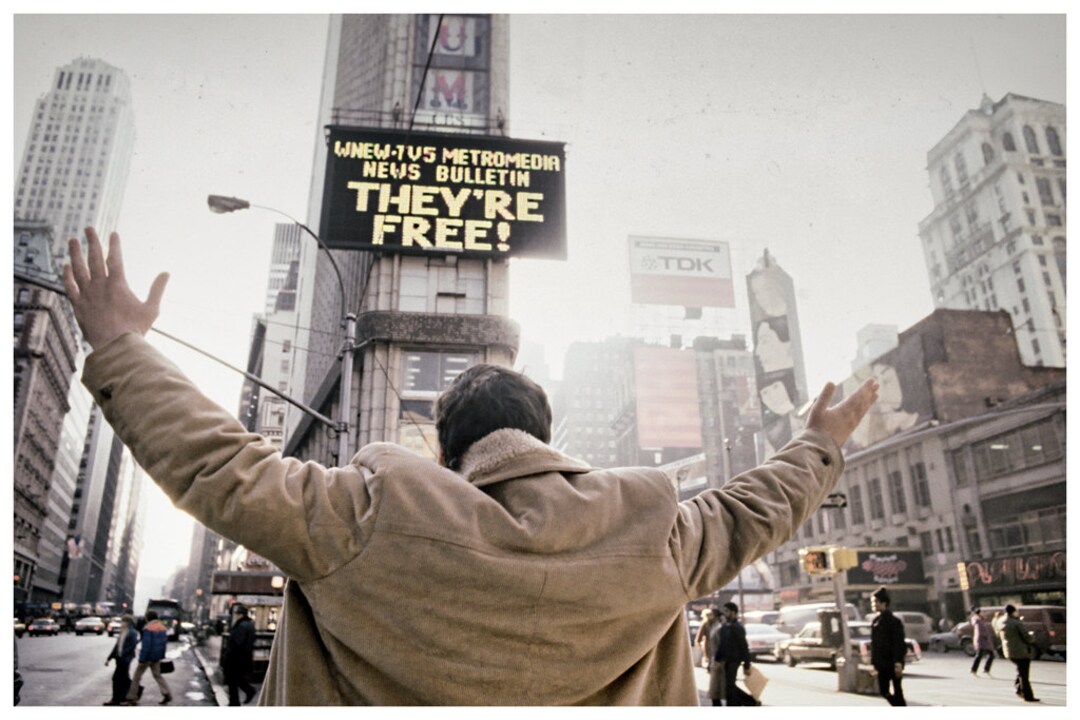 Vintage Historical Image: Times Square, 1981 Iran Hostage Crisis Over ...